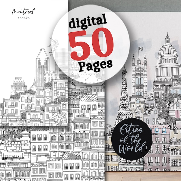 Landmarks of the World Coloring Pages - Etsy