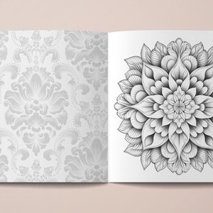 3D Mandalas Coloring Book Printable Mandala Coloring Book Grayscale ...