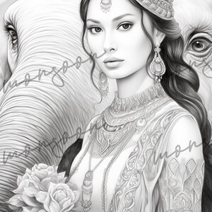 Traditional Thai Beauties Coloring Book for Adults Printable Thailand ...