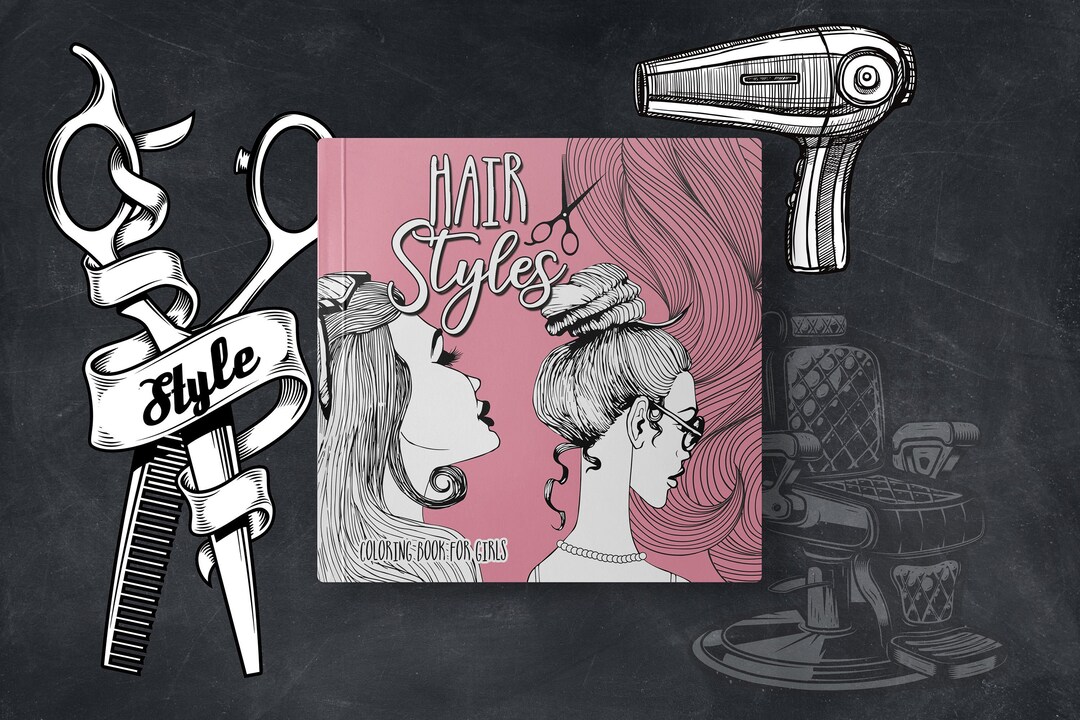 Hairstyles Coloring Book for Girls Coloring Book for Teens Hairstyle ...