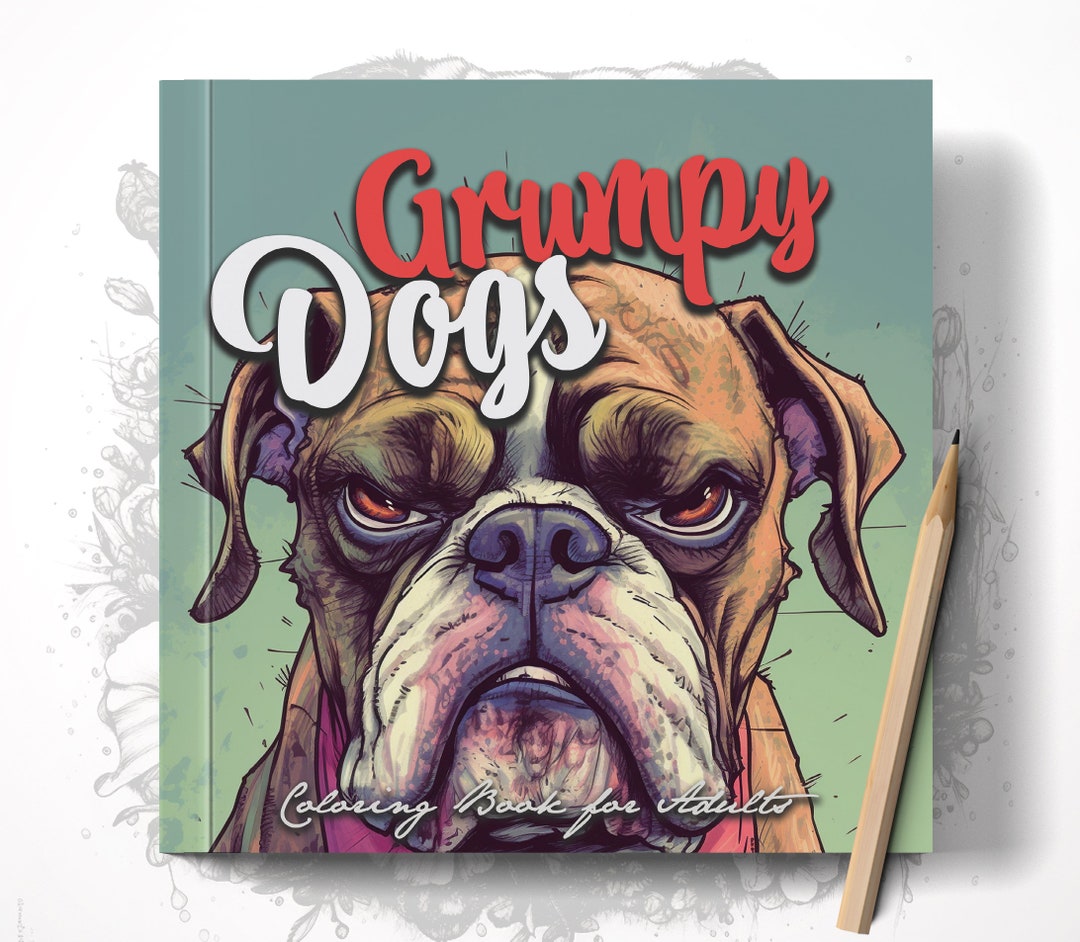 Grumpy Dogs Grayscale Coloring Book for Adults: Funny Dogs - Etsy