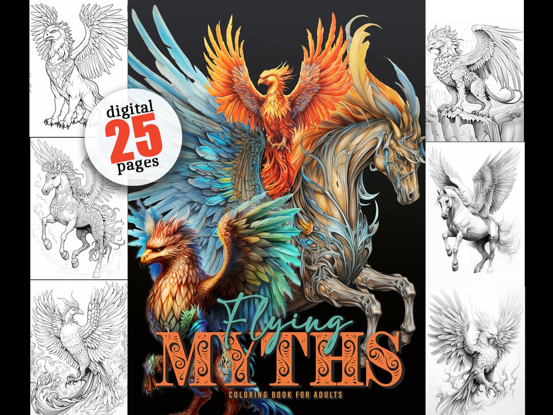 Flying Myths Coloring Book Printable Greek Mythology Coloring Pages ...