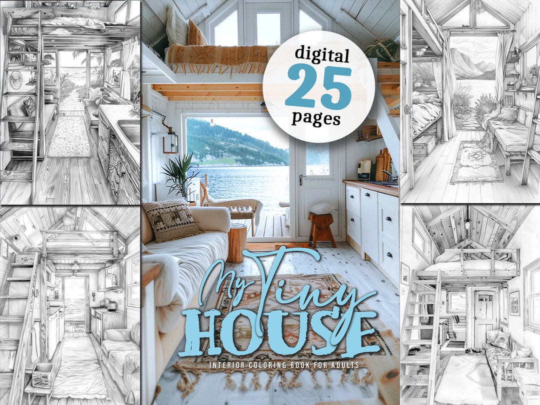 My Tiny House Coloring Book for Adults Printable : Architecture ...