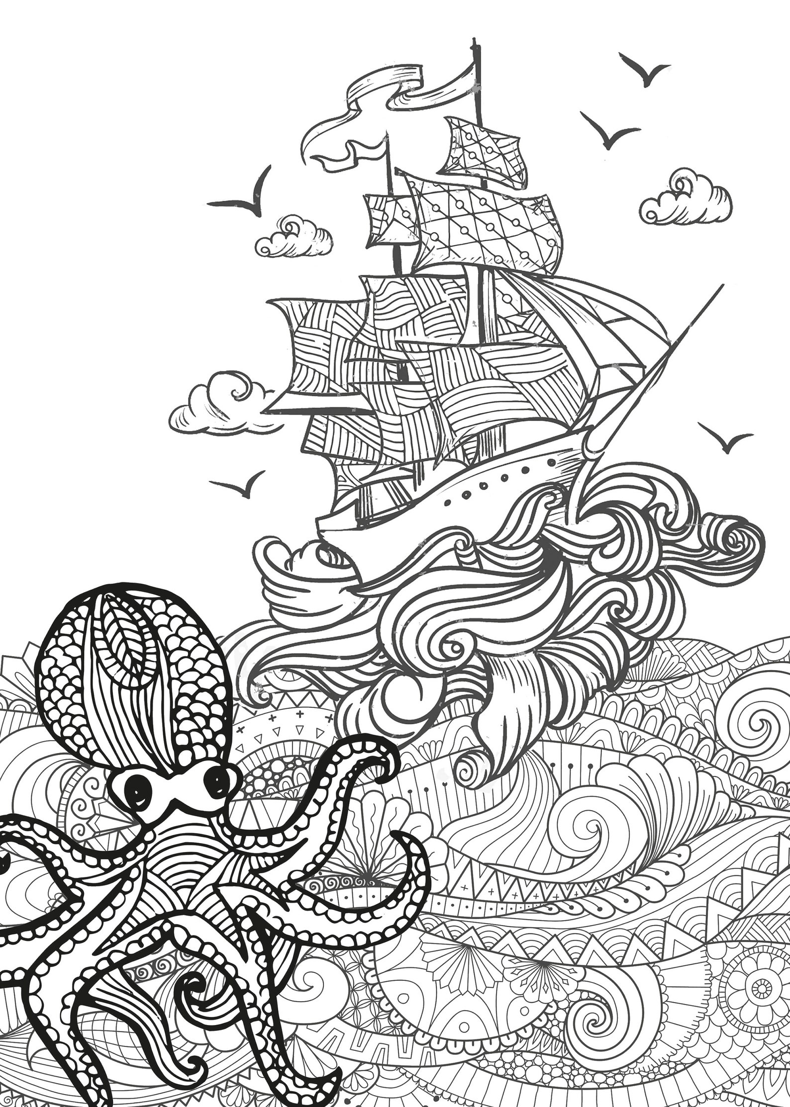 Seascapes Coloring Book for Adults: Ocean Coloring Book - Etsy