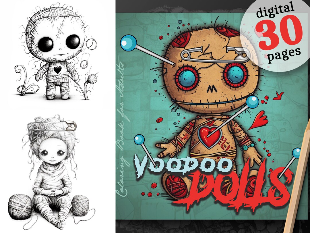 Voodoo Cute Dolls Coloring Book Printable Puppet Coloring Book Download ...