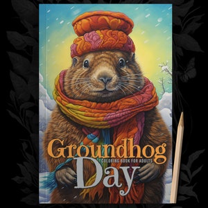 Groundhog Day Coloring Book Printable Grayscale Groundhog Coloring ...