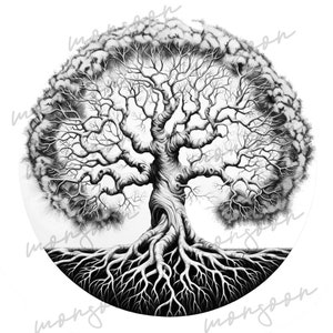 Tree of Life Coloring Book Printable Grayscale Coloring Book Grayscale ...