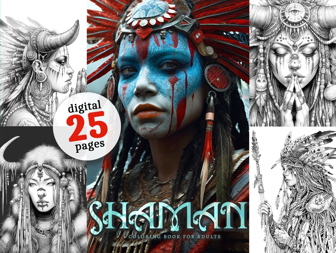 Shaman Coloring Book Printable Praying Coloring Pages Spiritual ...