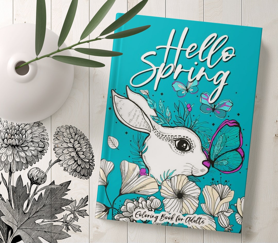 Hello Spring Libro para colorear para adultos colorea la hermosa ...