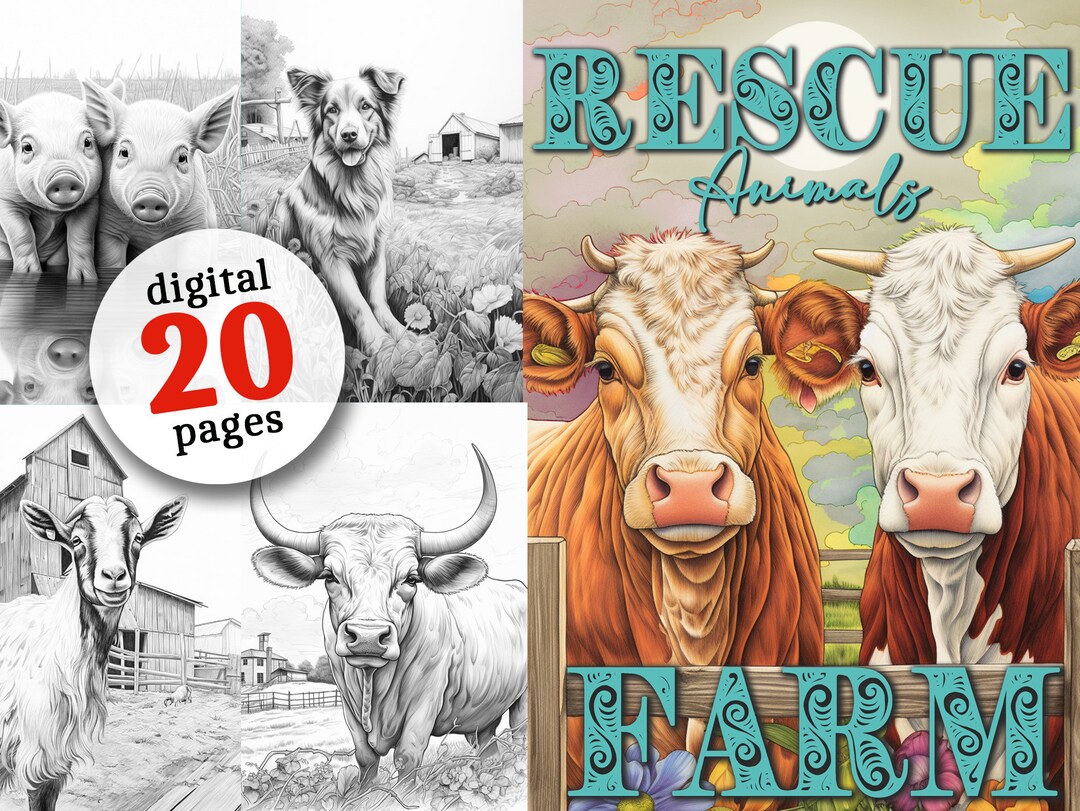 Rescue Animals Farm Coloring Book Printable Farm Animals Coloring Pages ...
