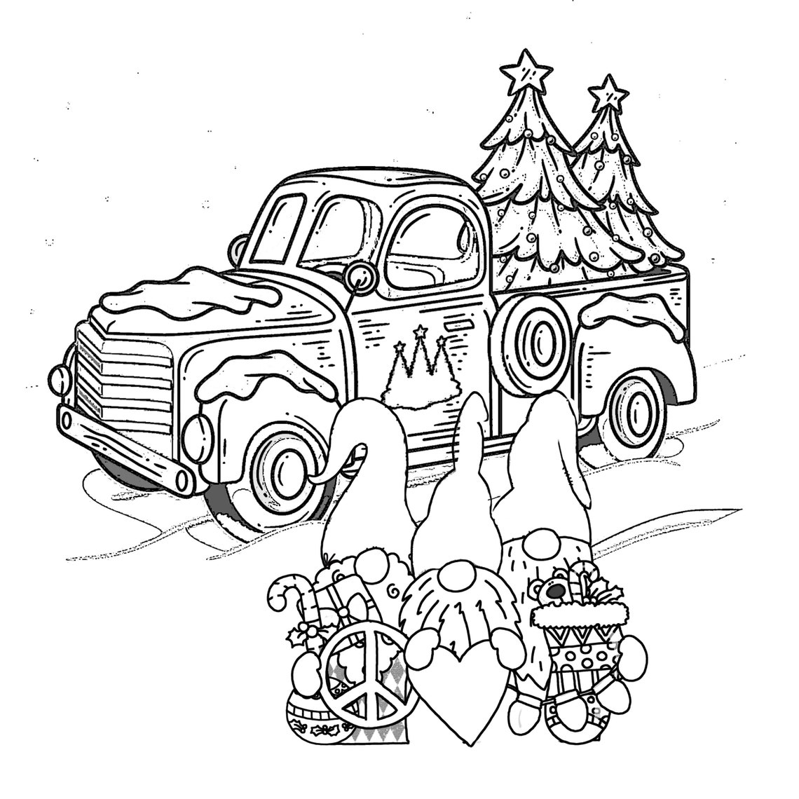 Christmas Gnomes Coloring Book for Adult christmas Coloring - Etsy
