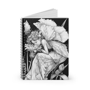 Spiral Notebook Fairy Coloring Page Coloring Page Spiral Notebook ...