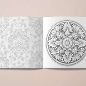 3D Mandalas Coloring Book Printable Mandala Coloring Book Grayscale ...