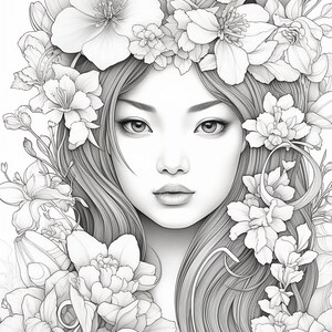 Traditional Thai Beauties Coloring Book for Adults Printable Thailand ...