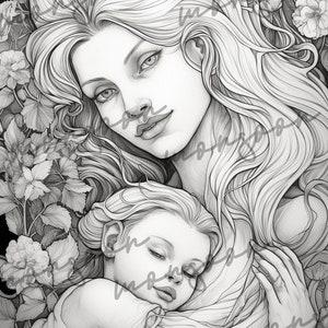 Mothers of the World Mothers Coloring Pages Printable Mother With Child ...