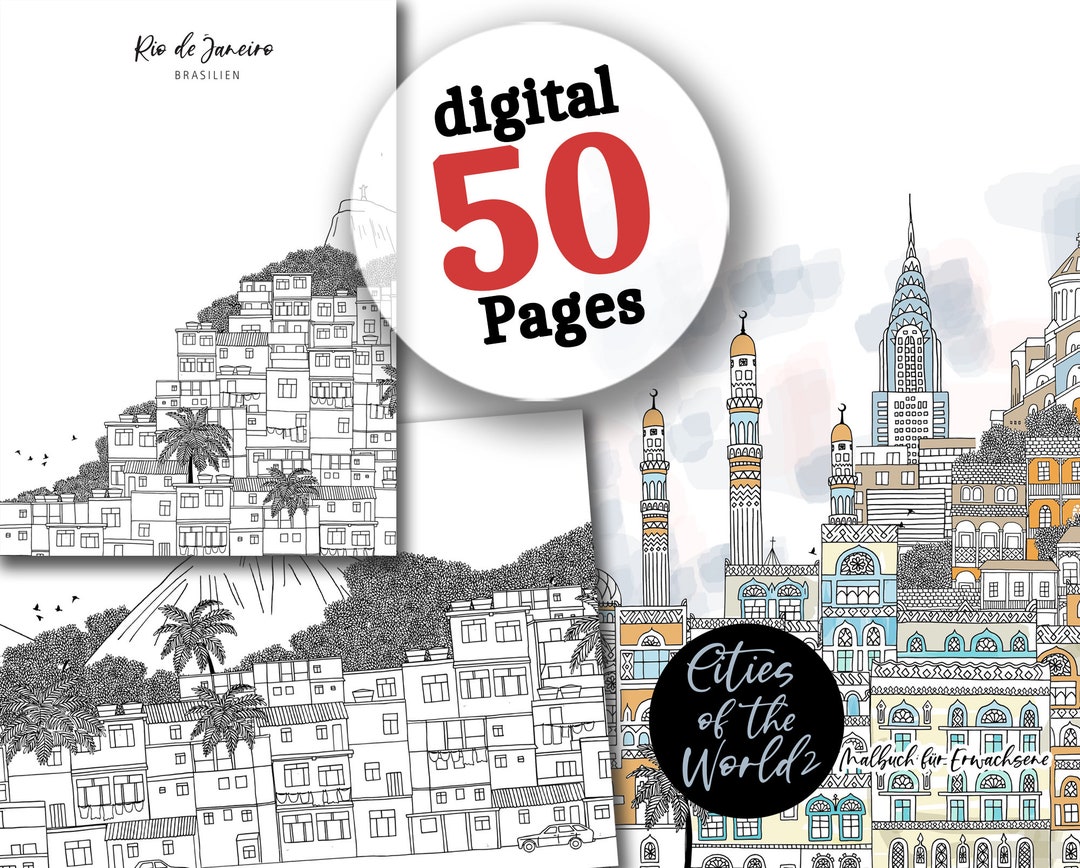 Cities of the World Coloring Book Adults 2 Landmarks Coloring Pages ...