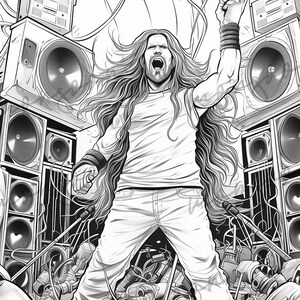Grayscale Heavy Metal Coloring Book for Adults: Rocker Coloring Book ...