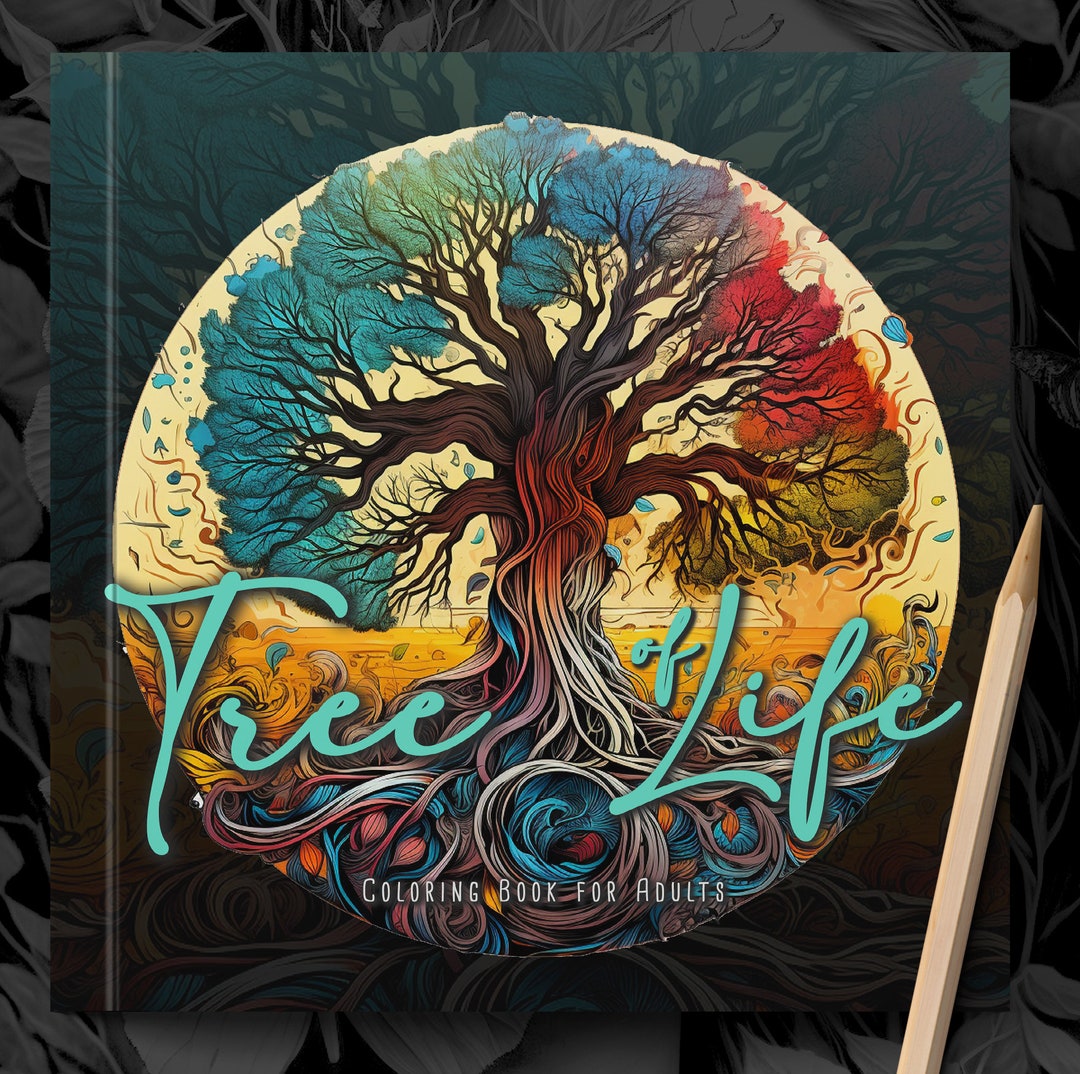 Tree of Life Coloring Book for Adults Grayscale Coloring Book Grayscale ...