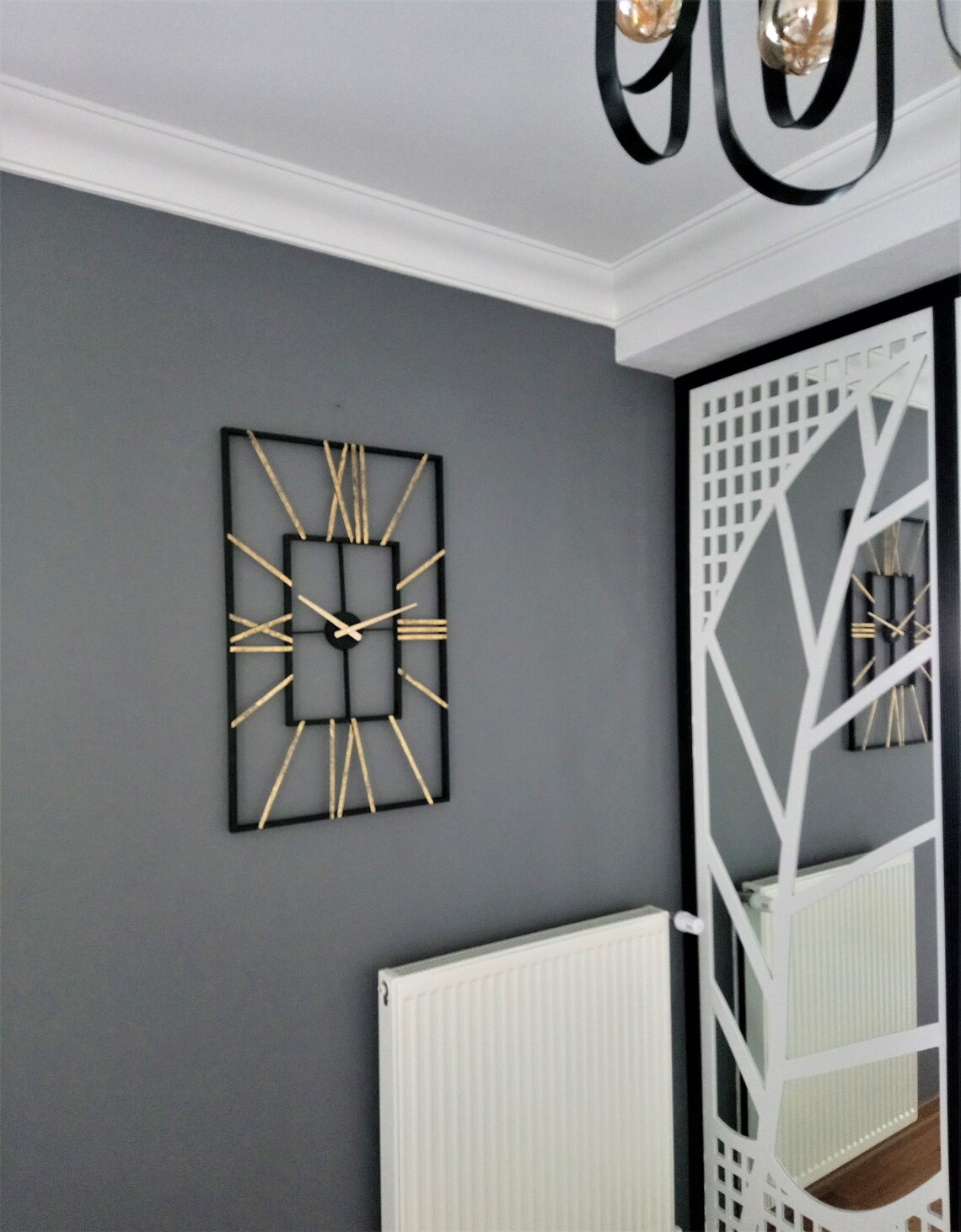 Rectangular Metal Large Unique Wall Clock Oversized Rustic - Etsy