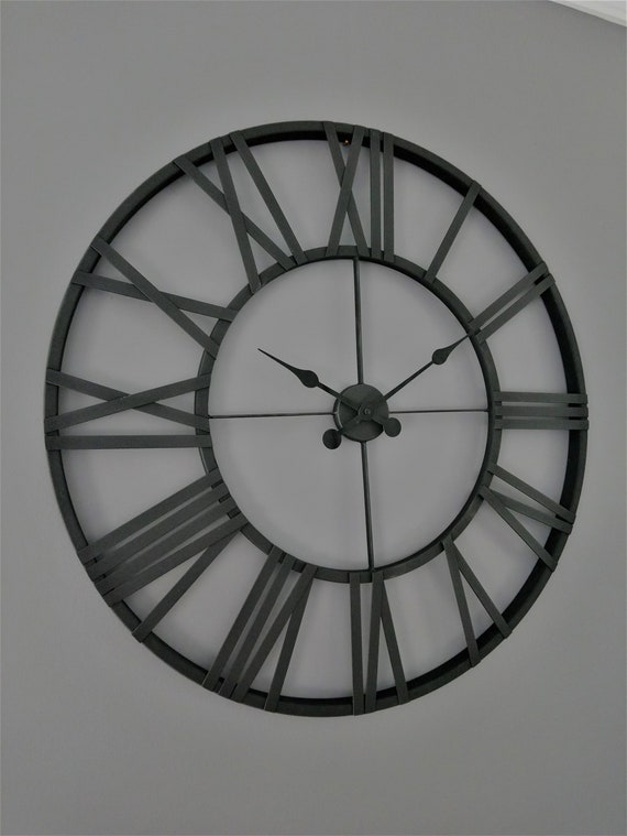 Metal Large Wall Clock Rustic Wall Clock Oversized Farmhouse - Etsy