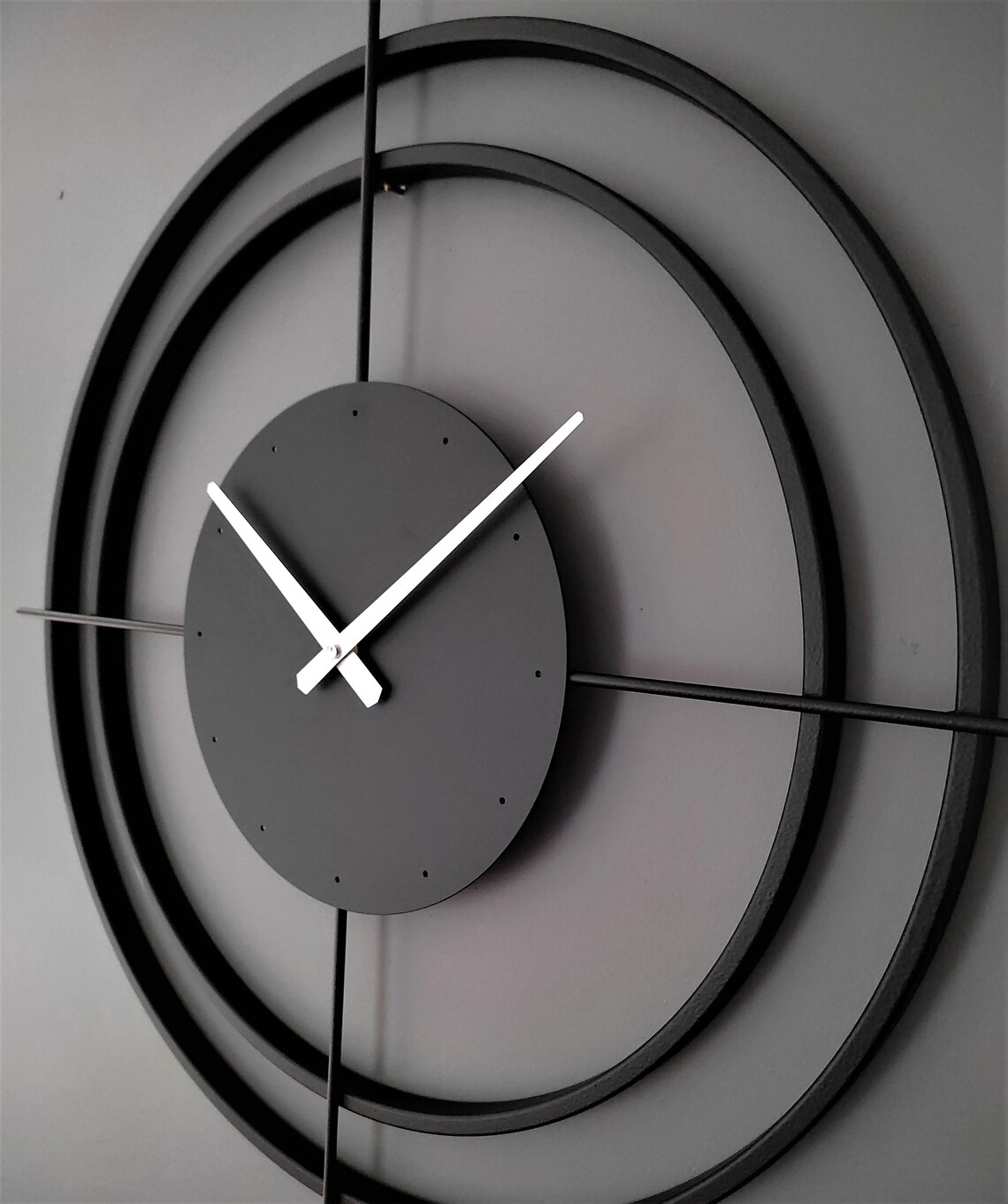 Metal Large Rustic Black Wall Clock Oversized Farmhouse Modern | Etsy