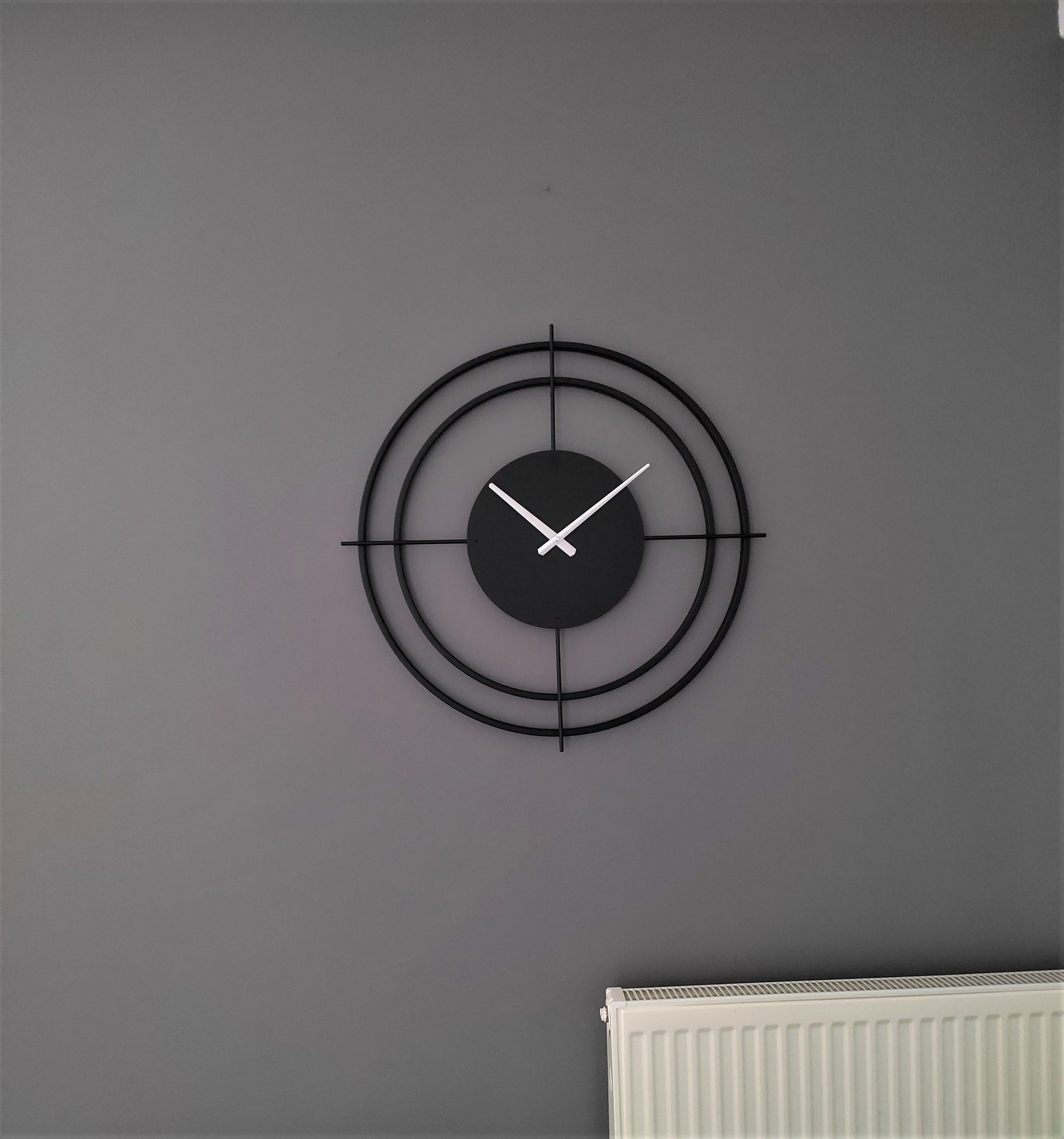 Metal Large Rustic Black Wall Clock Oversized Farmhouse Modern | Etsy