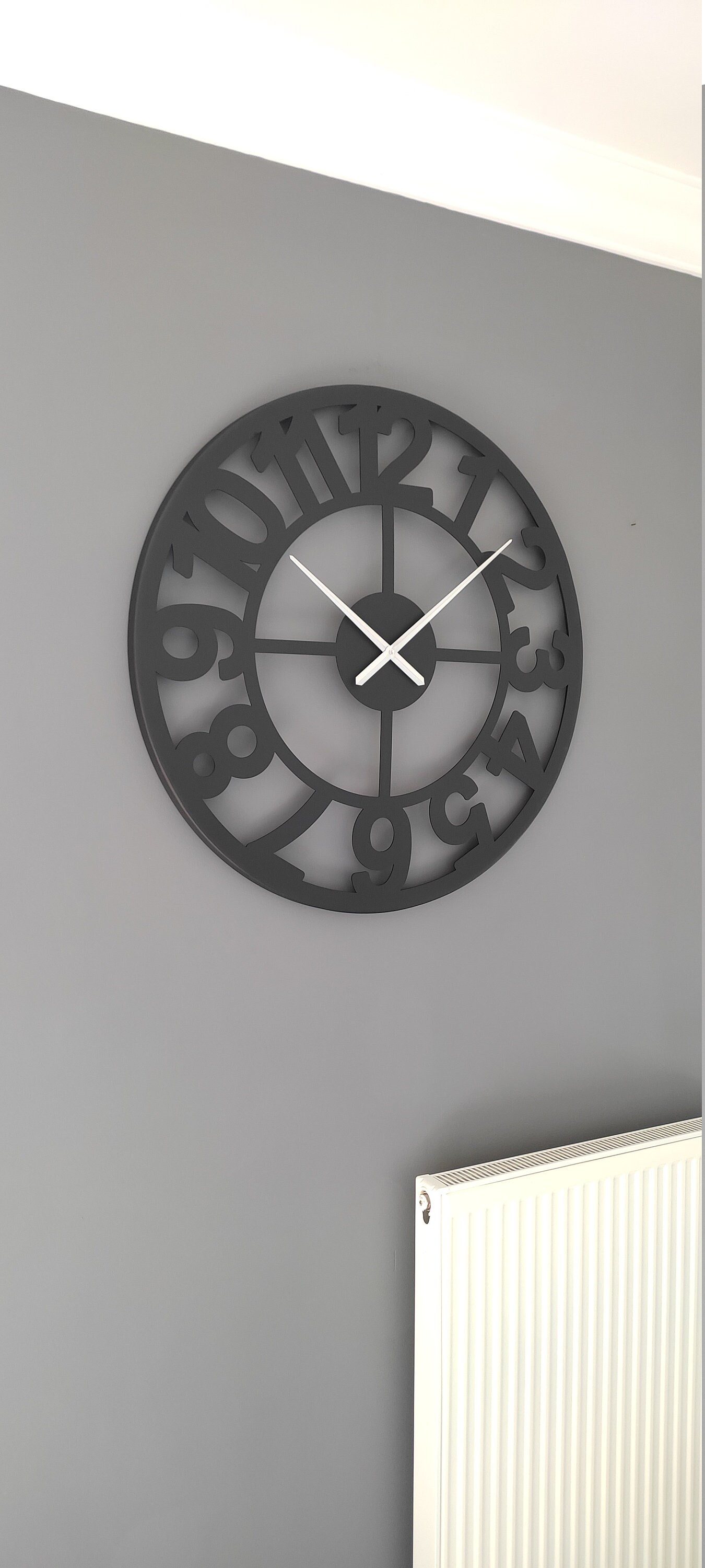 Metal Large Rustic Black Wall Clock Round Minimalist Wall | Etsy