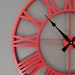 Large Rustic Red Metal Wall Clock Farmhouse Round Silent Wall - Etsy