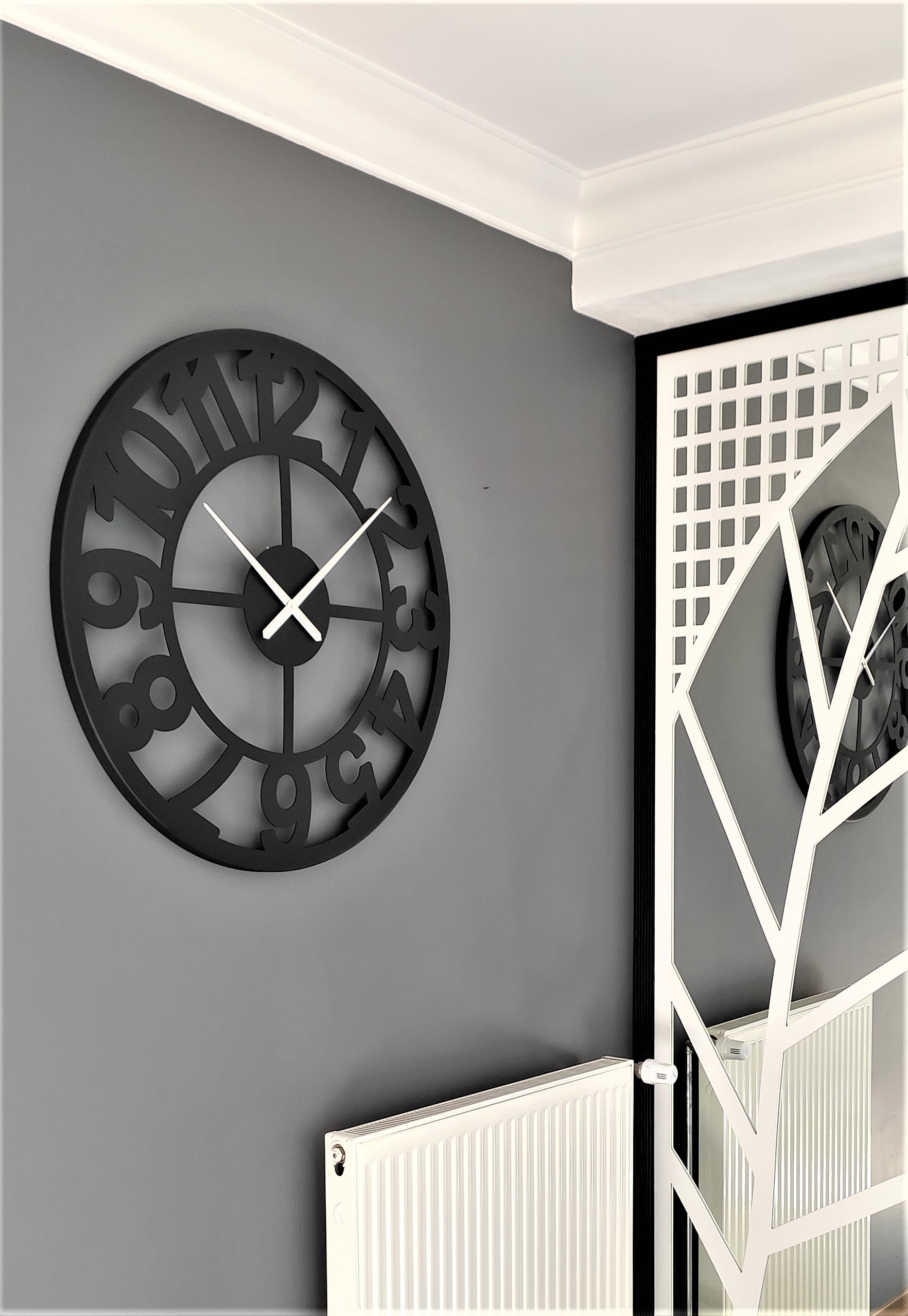 Metal Large Rustic Black Wall Clock Round Minimalist Wall | Etsy