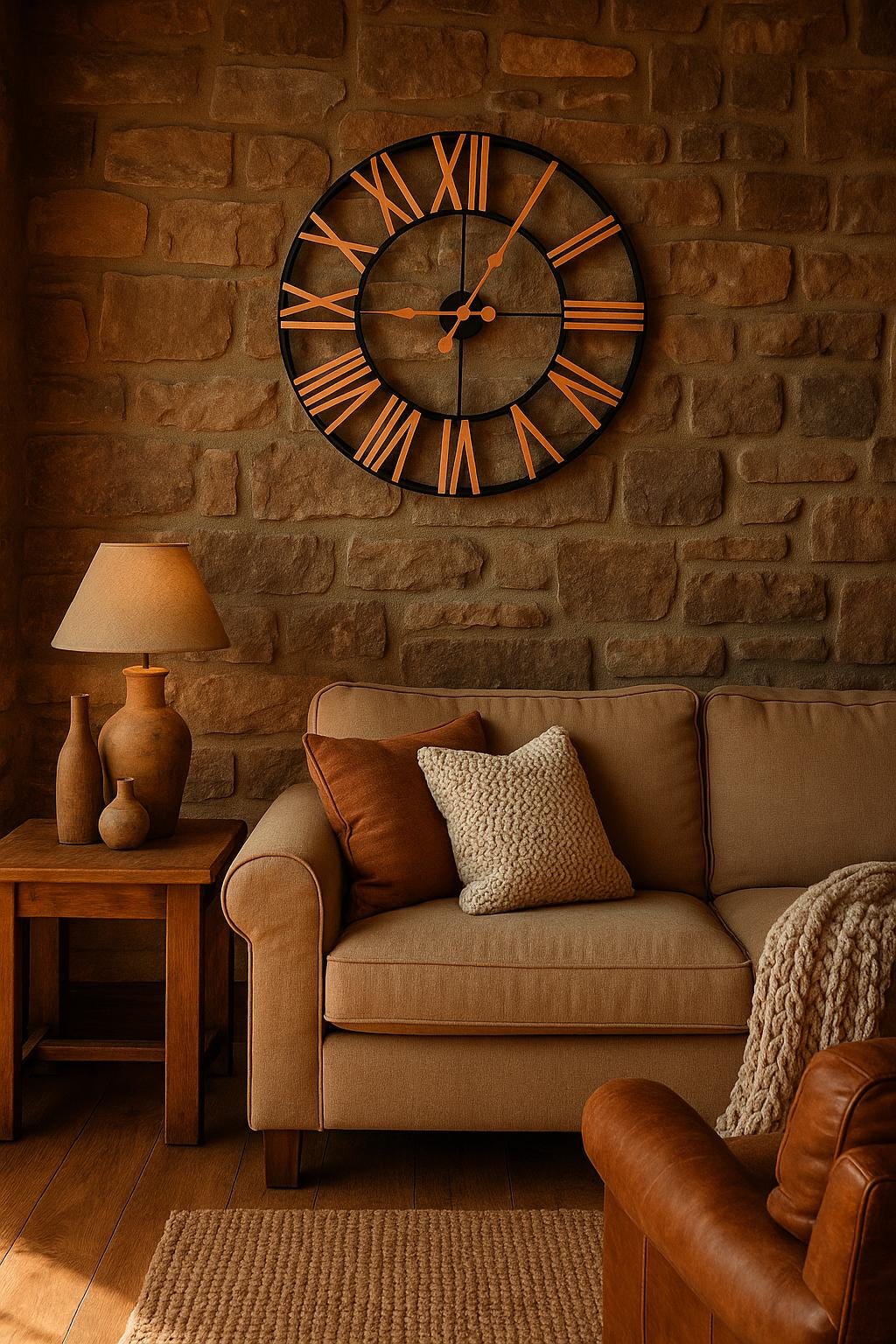 Metal Rustic Black Wall Clock Copper Embossed Large Romen Numerals ...