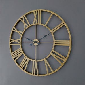 Metal Large Gold Queen Wall Clock Rustic Oversized Farmhouse Modern ...