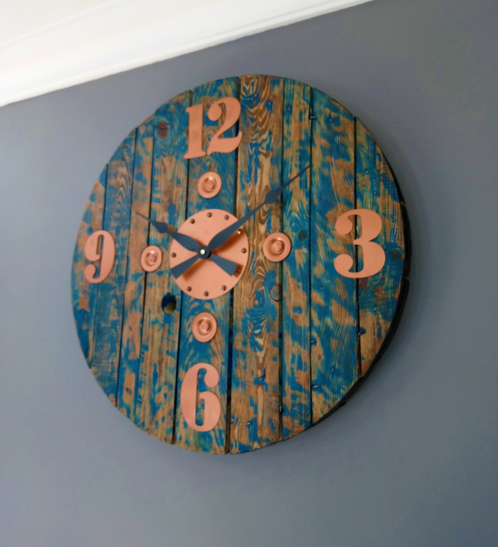 Large Rustic Reclaimed Wood Farmhouse Wall Clock Oversized - Etsy