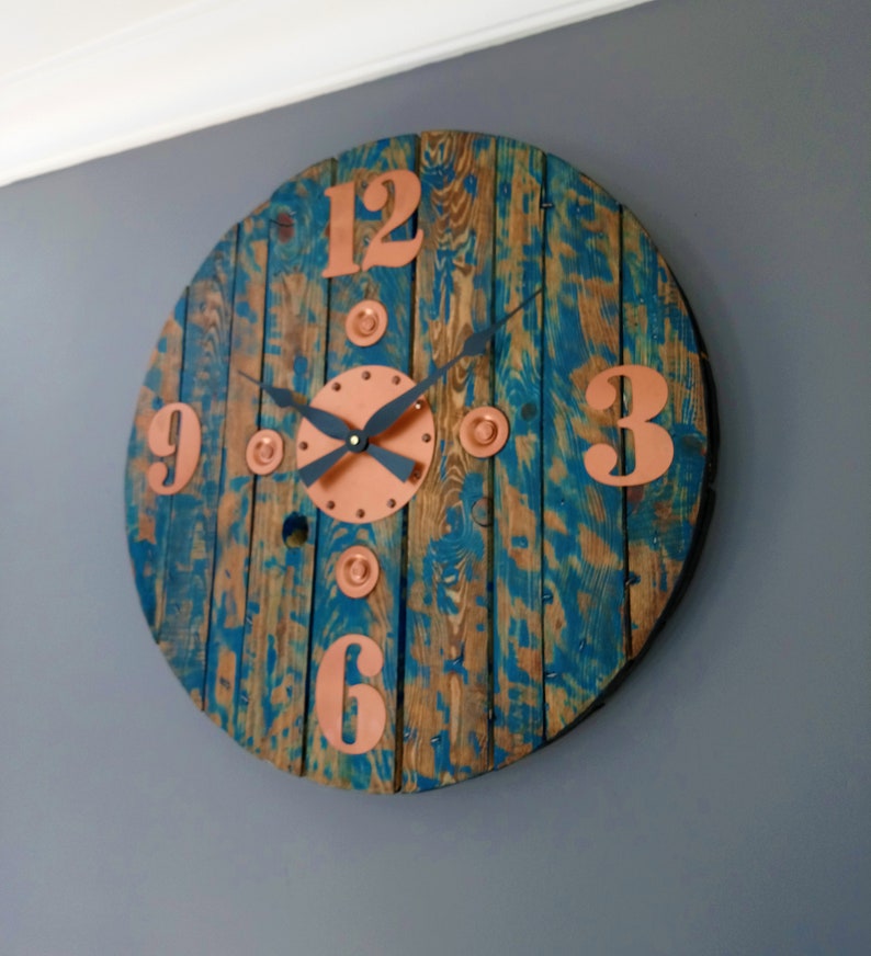 Large Rustic Reclaimed Wood Farmhouse Wall Clock Oversized - Etsy