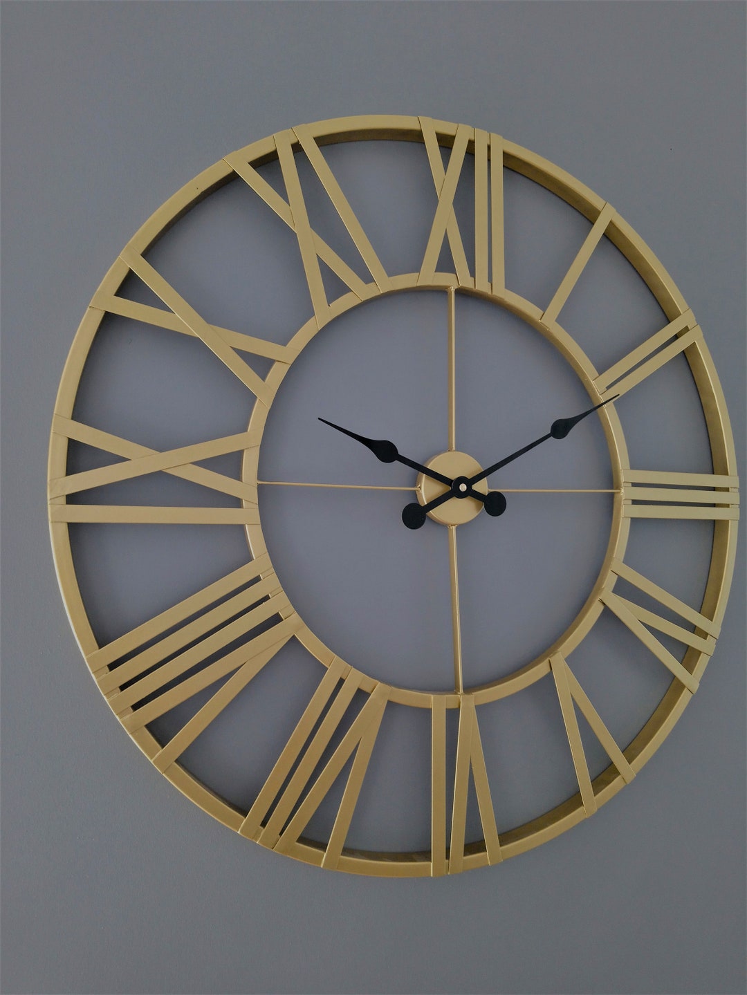 Metal Large Gold Queen Wall Clock Rustic Oversized Farmhouse Modern ...