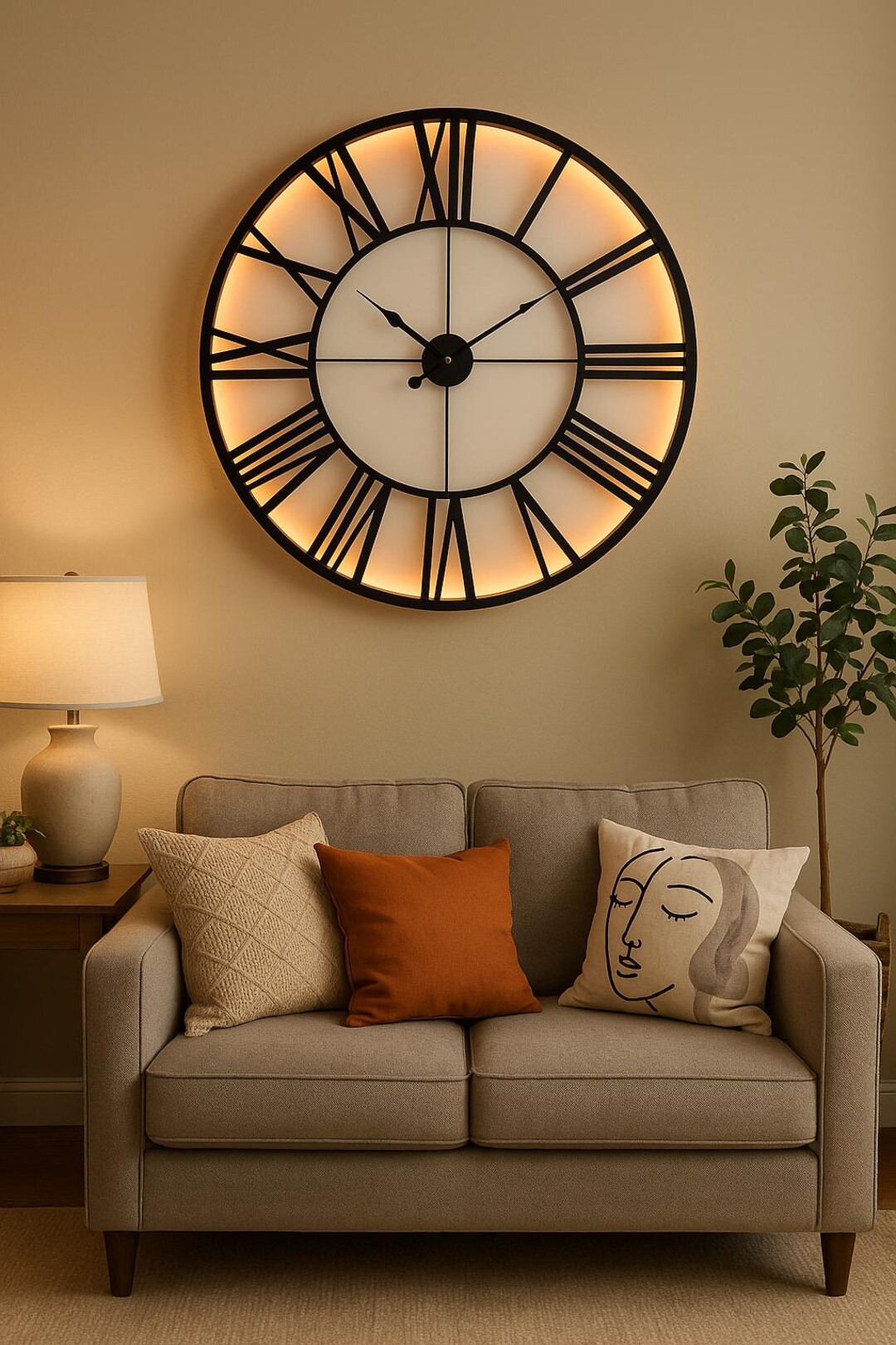 Modern LED Wall Clock – Handmade Roman Numerals Metal & Plexiglass ...