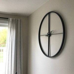 Minimalist Black Metal Wall Clock-contemporary Design-industrial Style ...