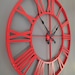 Large Rustic Red Metal Wall Clock Farmhouse Round Silent Wall - Etsy