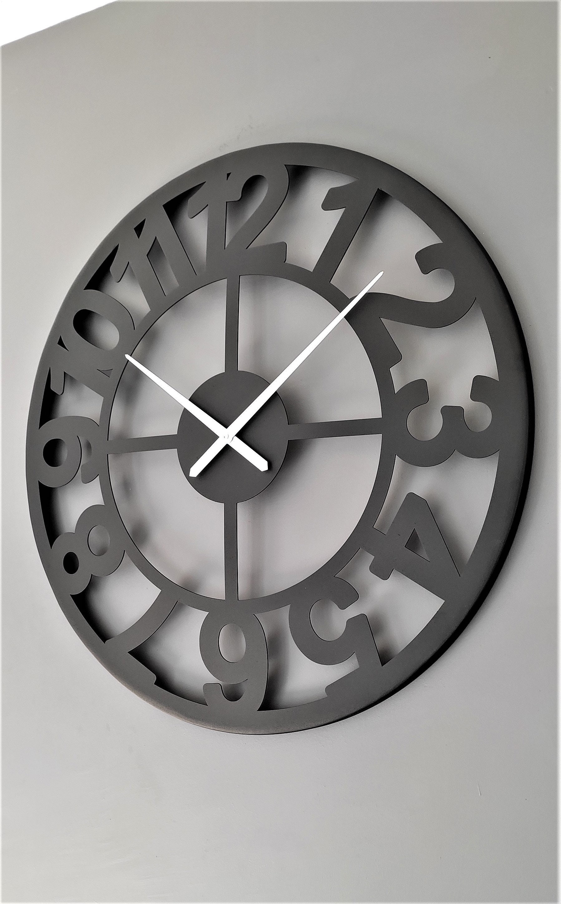 Metal Large Rustic Black Wall Clock Round Minimalist Wall | Etsy