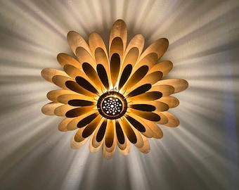 Lighting Home & Living Shadow Casting Lamp Shade Wooden Light Fixture ...