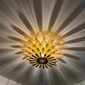 Wood Flower Ceiling Light, DAISY Pendant Light Fixture, Wood Pendant ...