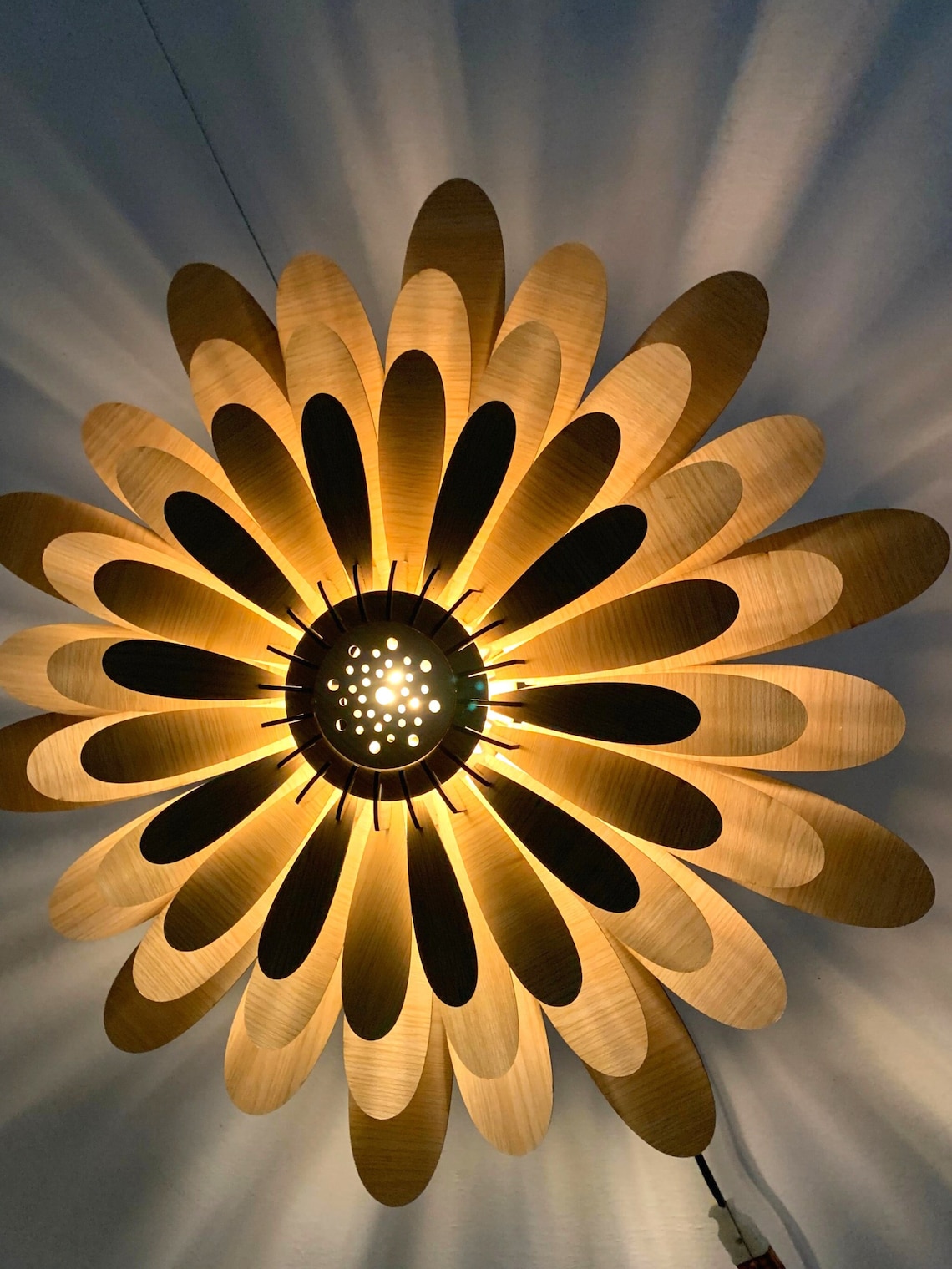 Wood Hanging Pendant Light Shadow Chadelier Shadow Casting | Etsy