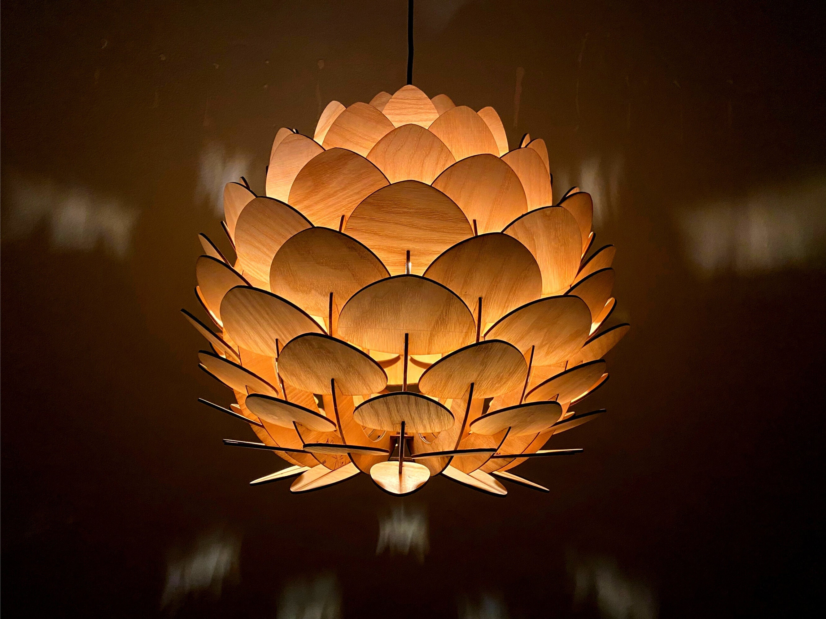 Pendent Light, Hanging Lights, Pendant Chandelier Lighting, Wood Lamp ...