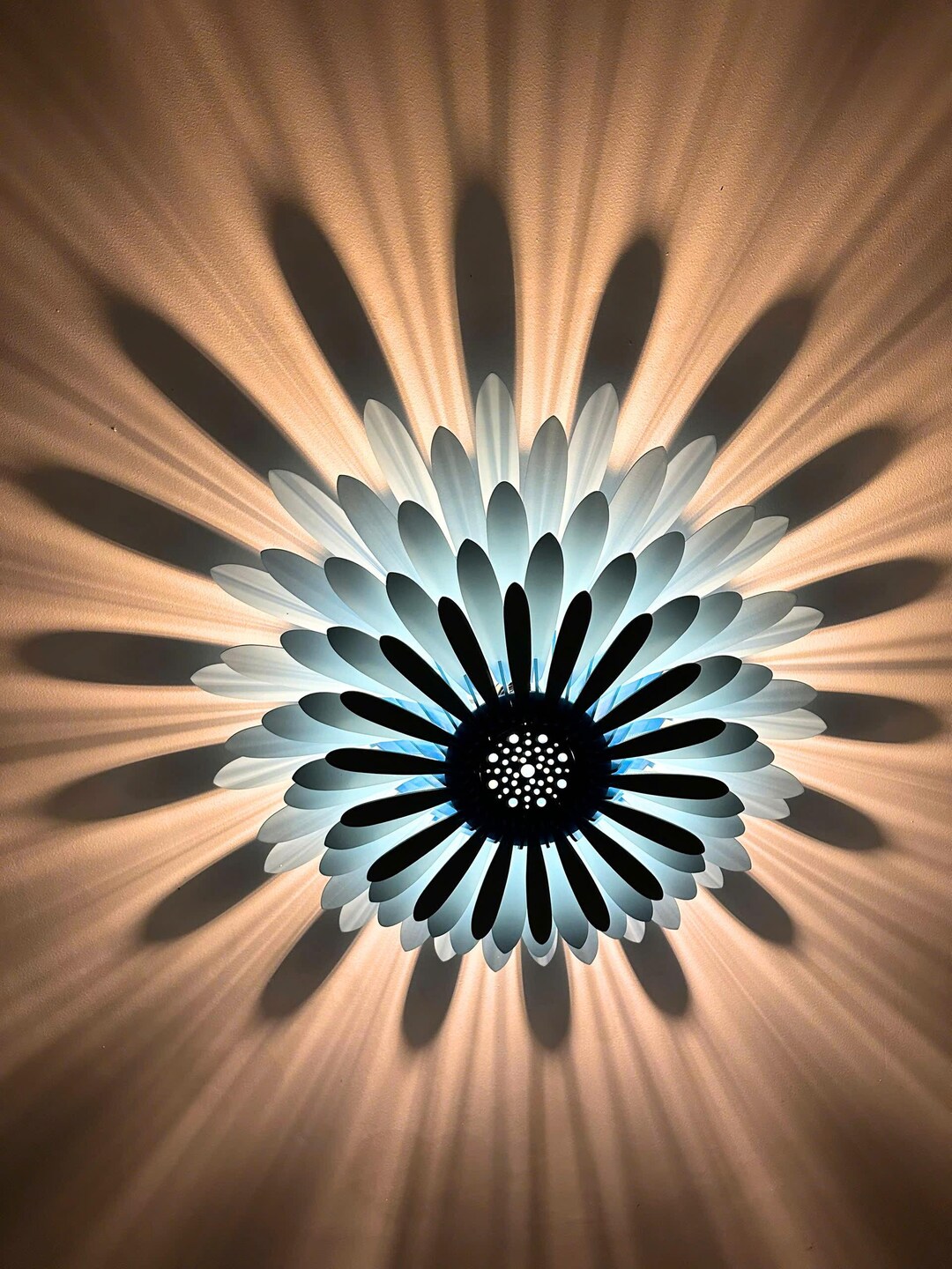 Small Pendant Lights, Small Blue Daisy Flower Pendant Light Fixture ...