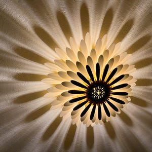 White Daisy Flower Ceiling Light, Wood Ceiling Light Fixture, Wooden ...