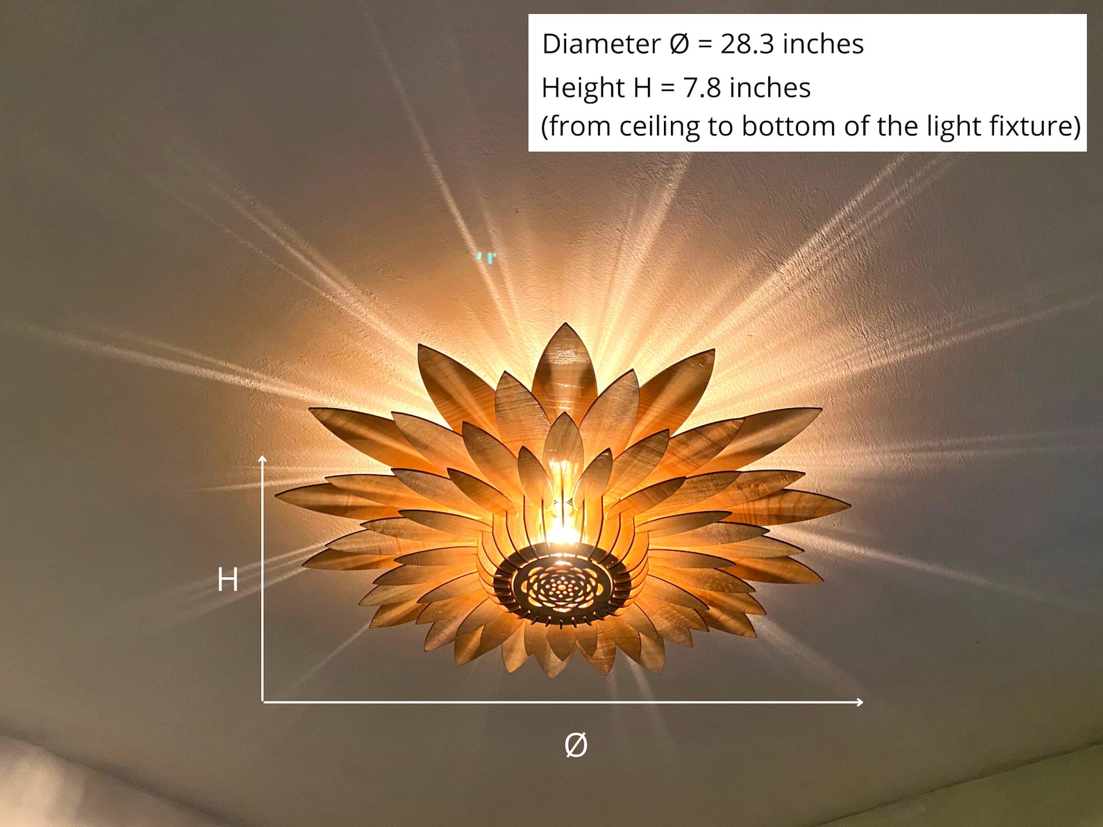 Scandinavian Botanical Light Fixture, Hygge Light, Cozy Light, Gifts ...