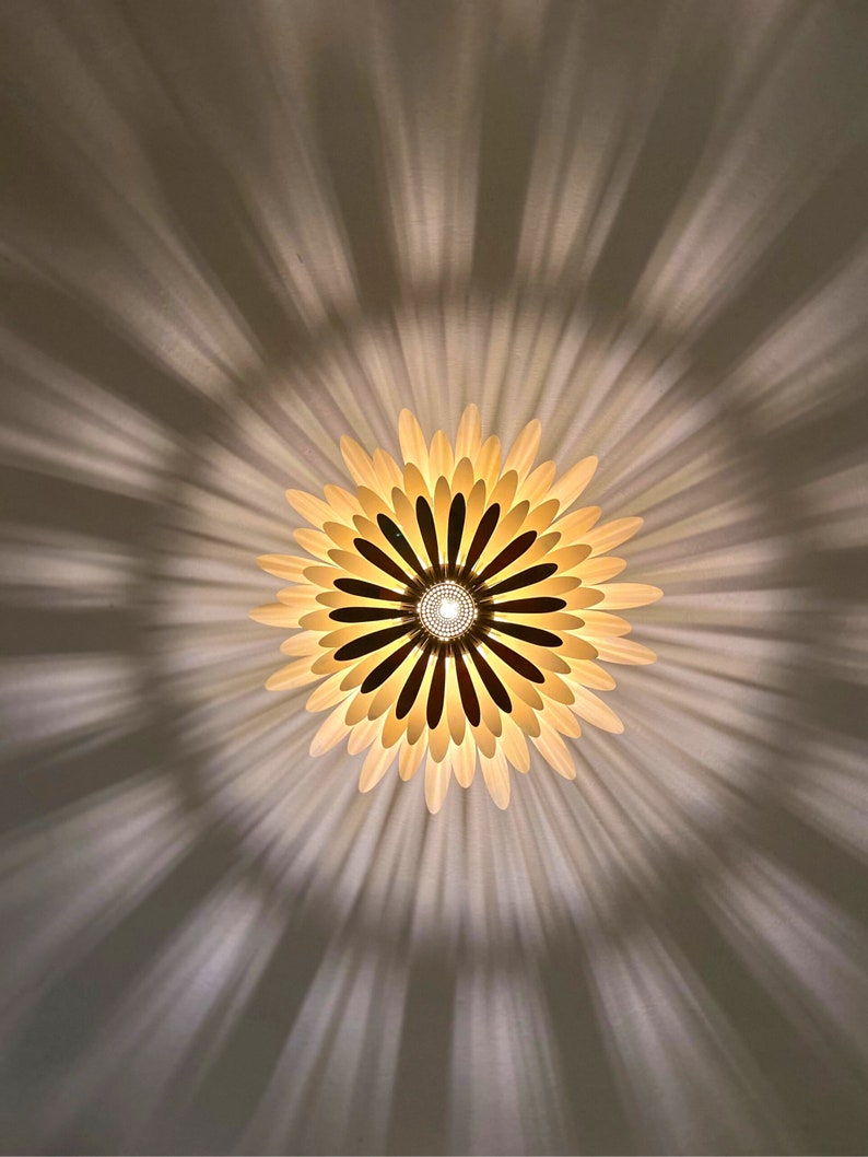 Wood Flower Ceiling Light DAISY Pendant Light Fixture Wood - Etsy