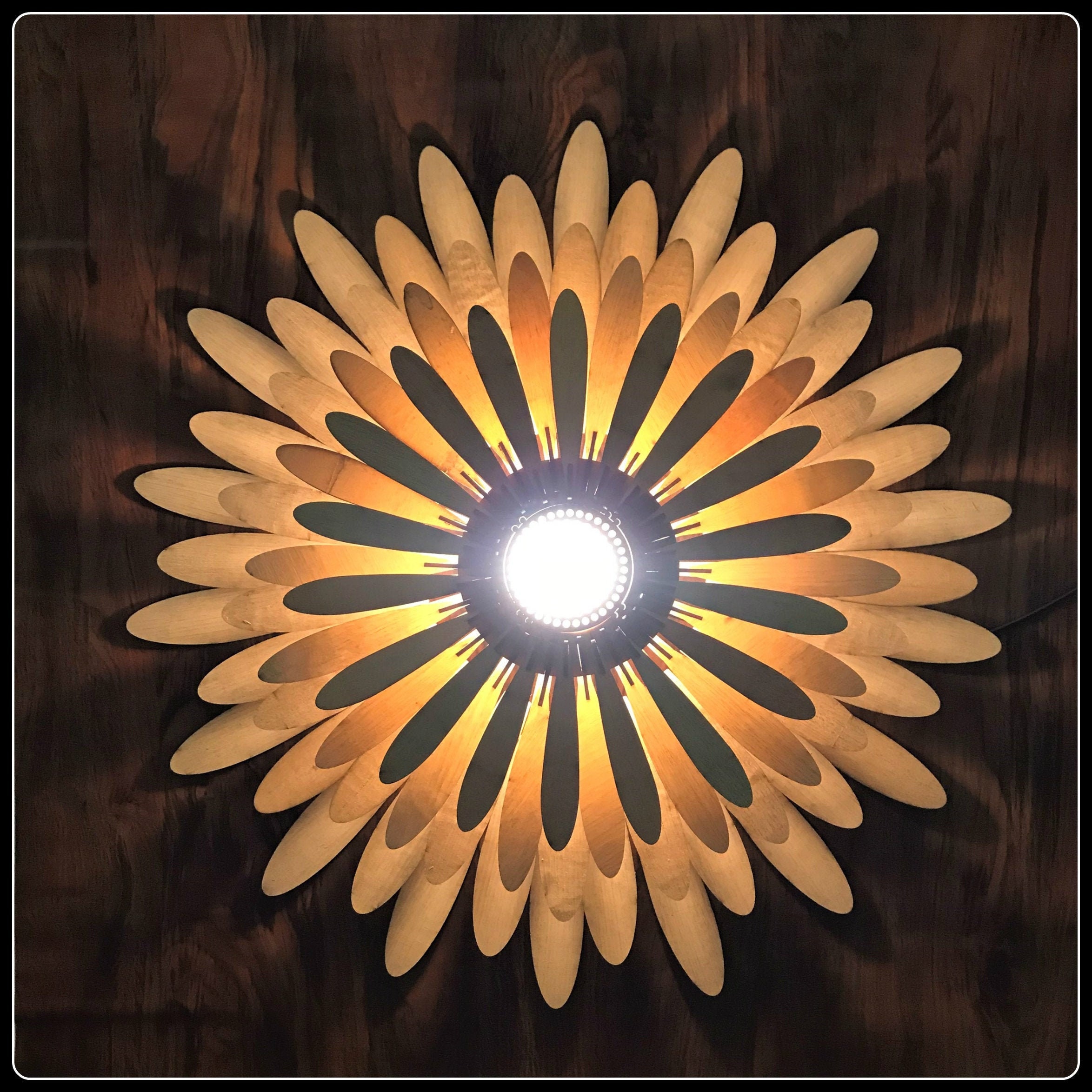 Wood Flower Ceiling Light DAISY Pendant Light Fixture Wooden | Etsy