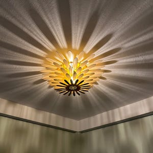 Wood Flower Ceiling Light, DAISY Pendant Light Fixture, Wood Pendant ...
