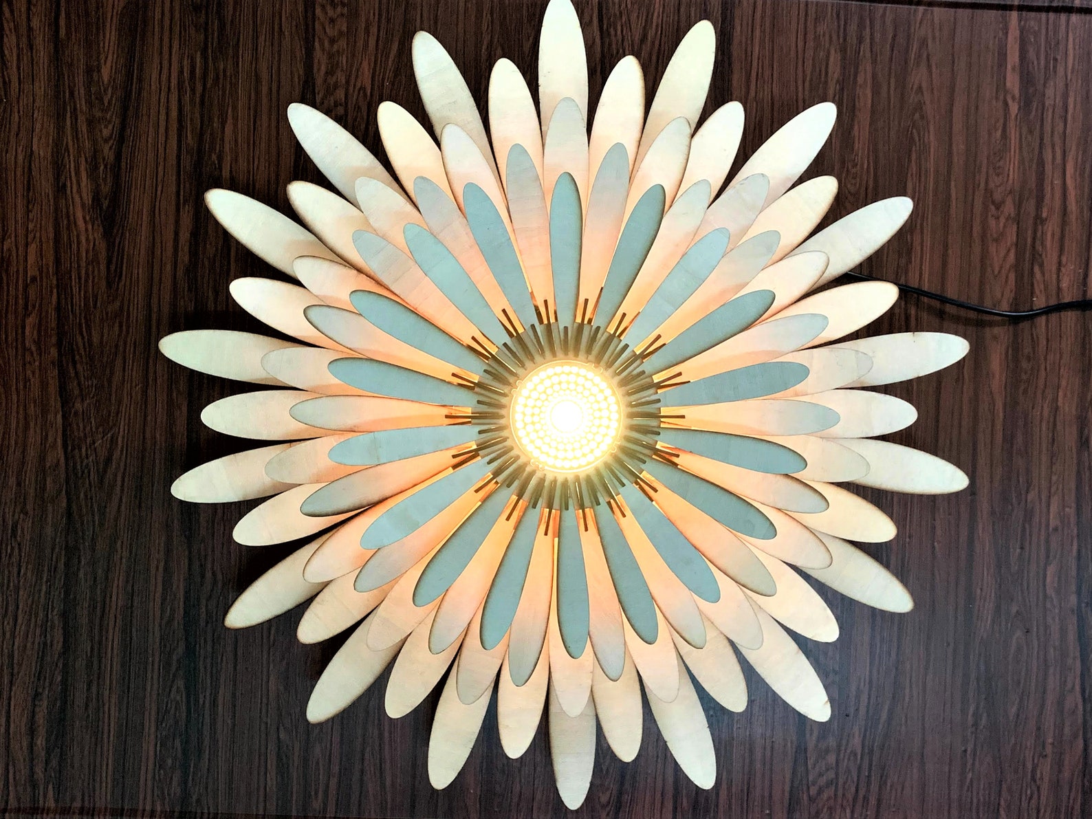 Wood Flower Ceiling Light DAISY Pendant Light Fixture Wood - Etsy