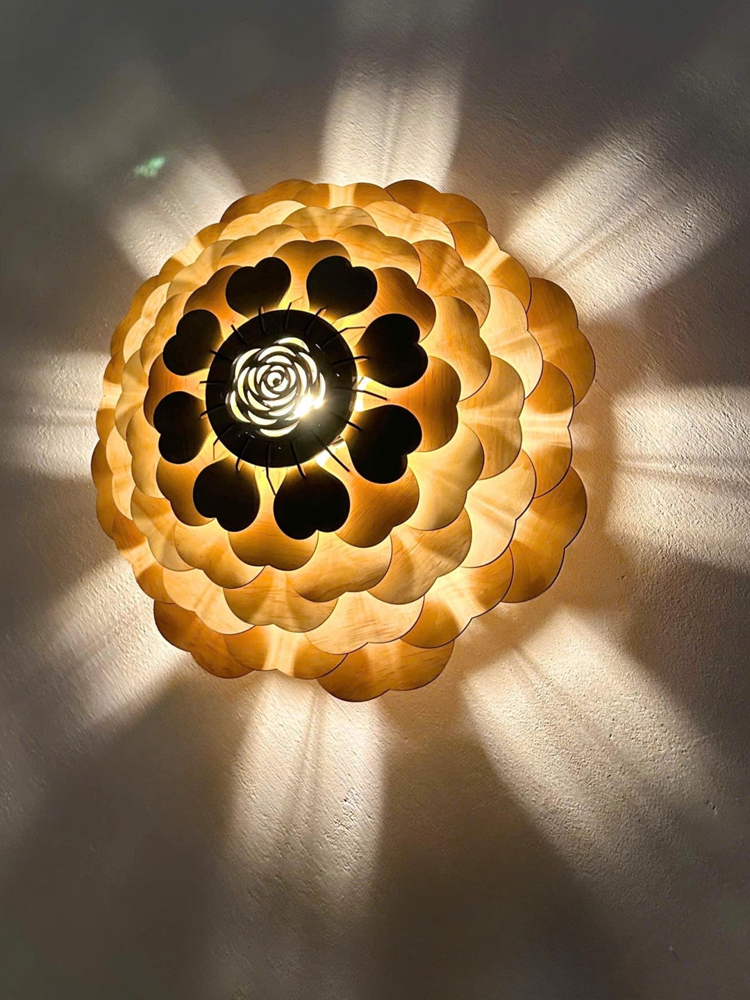 Semi Flush Mount Ceiling Light, Wood Ceiling Light Flush, Ceiling Mount ...